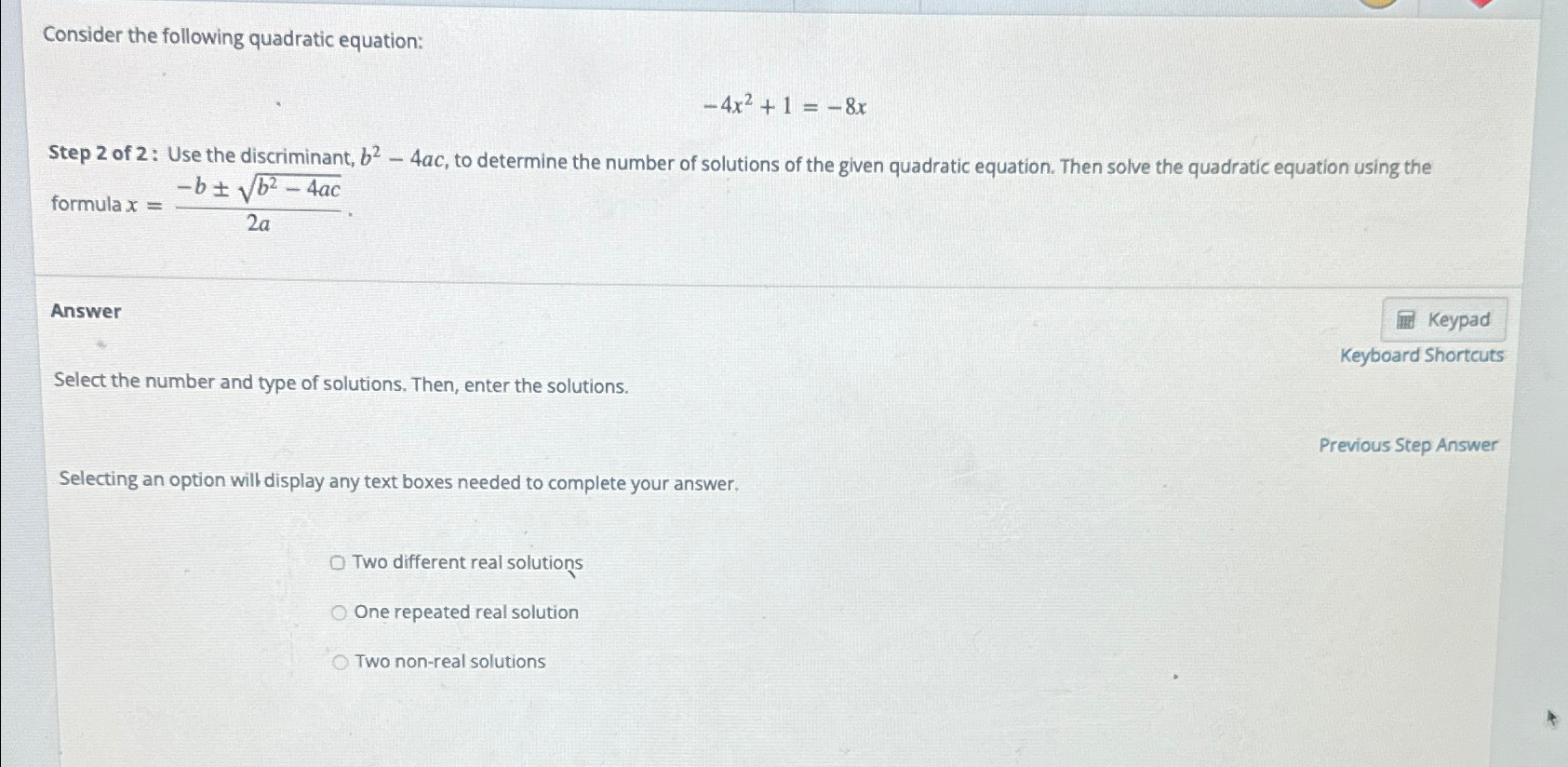 Solved Consider the following quadratic | Chegg.com