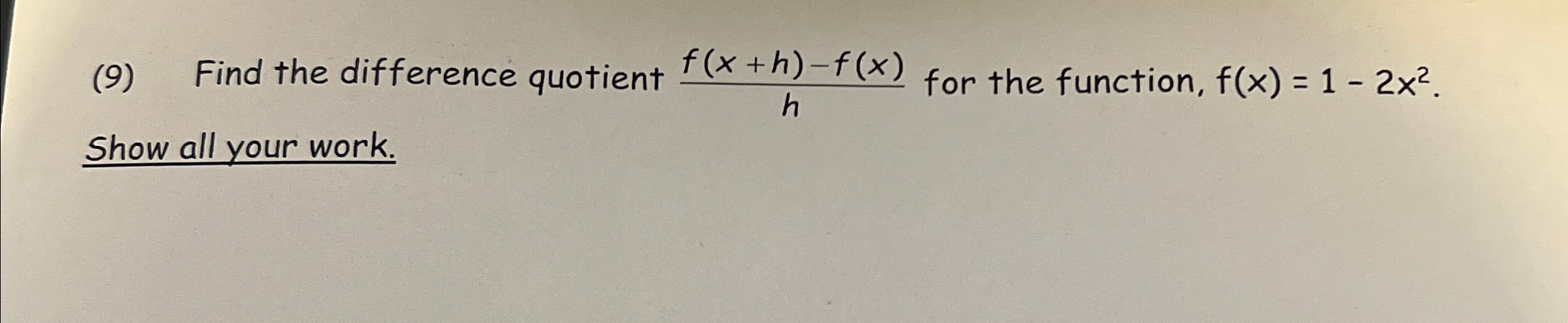 Solved Find the difference quotient f(x+h)-f(x)h ﻿for the | Chegg.com