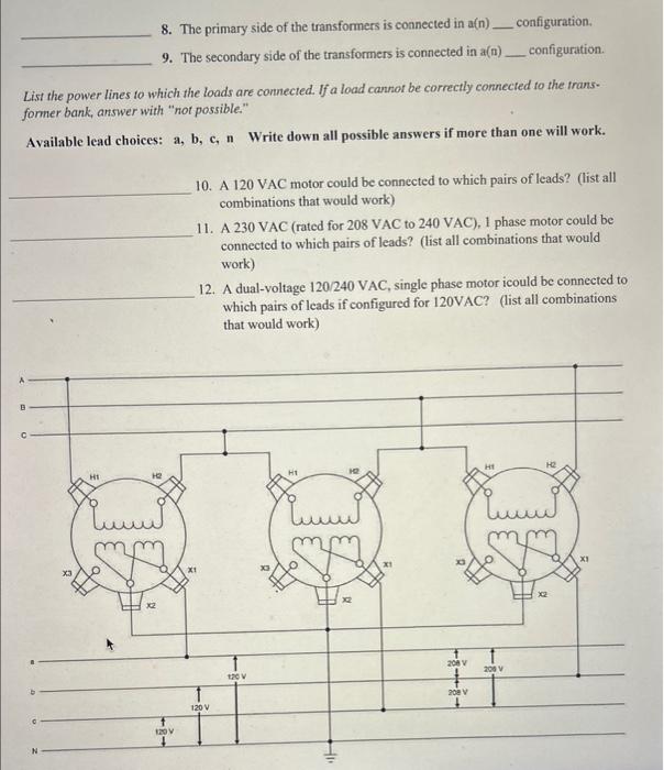 Solved 8. The primary side of the transformers is connected | Chegg.com