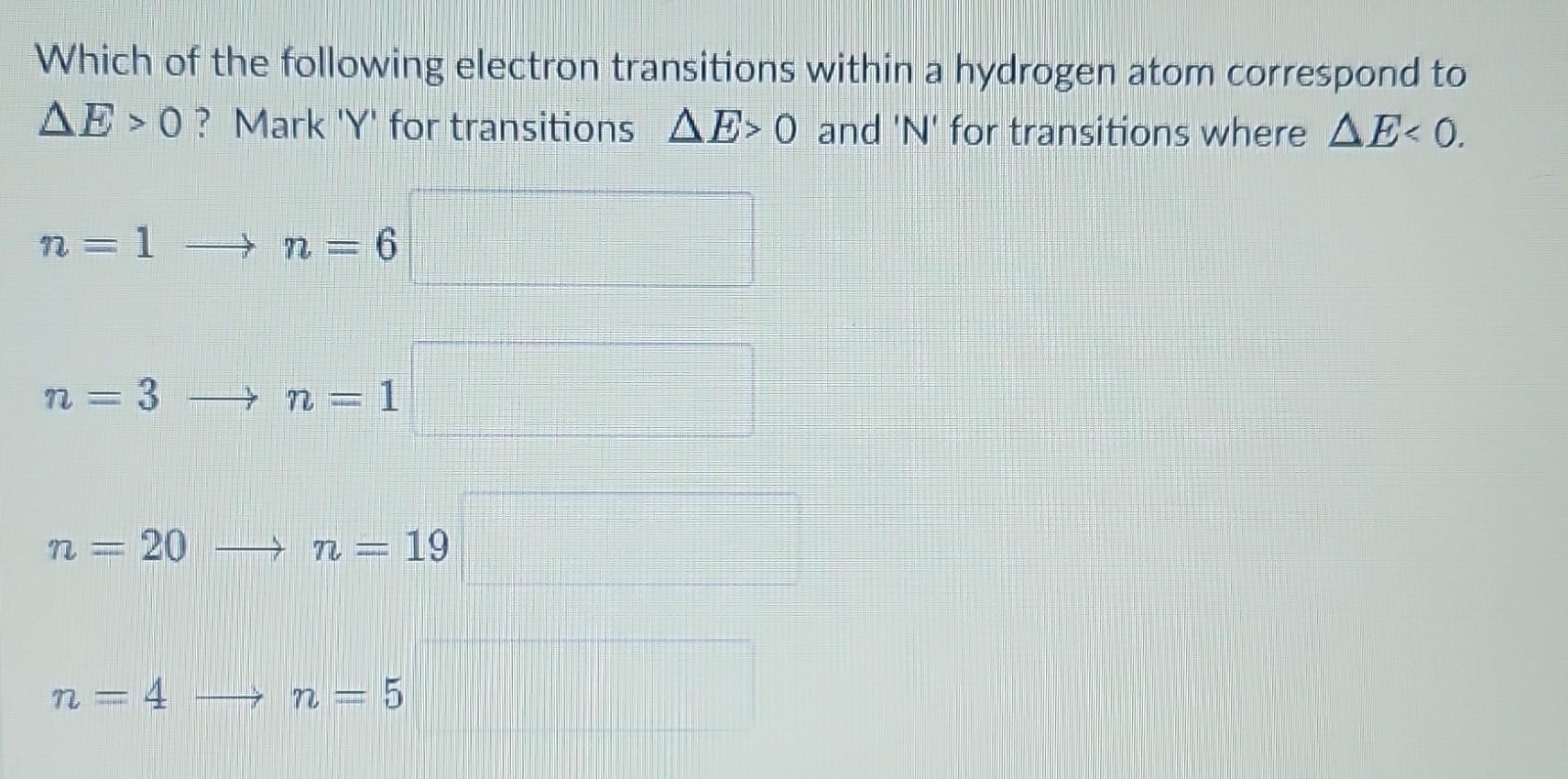 Solved Which of the following electron transitions within a | Chegg.com
