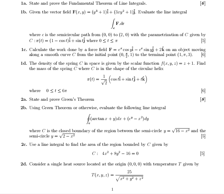 Solved 1a. ﻿State and prove the Fundamental Theorem of Line | Chegg.com