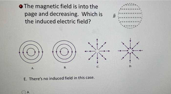 Solved The magnetic field is into the page and decreasing. | Chegg.com