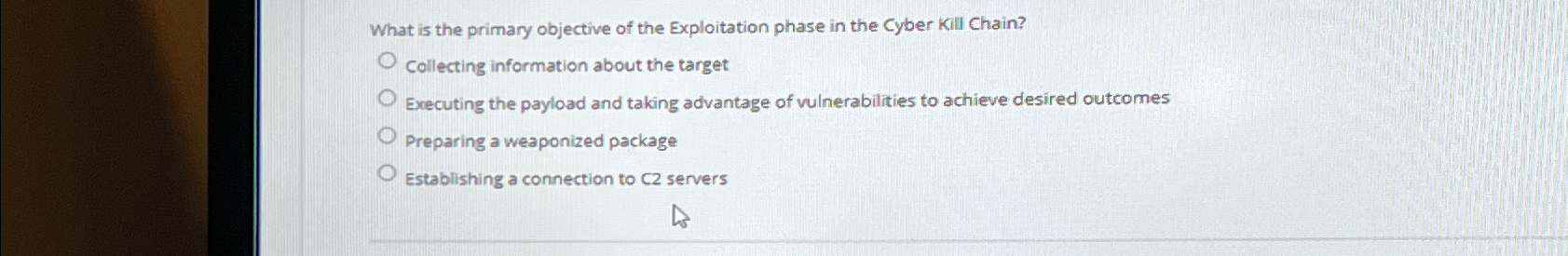 Solved What is the primary objective of the Exploitation | Chegg.com