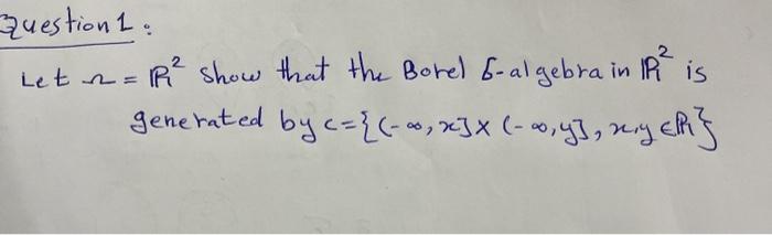 Solved Borel sigma algebra , Probability measures and | Chegg.com