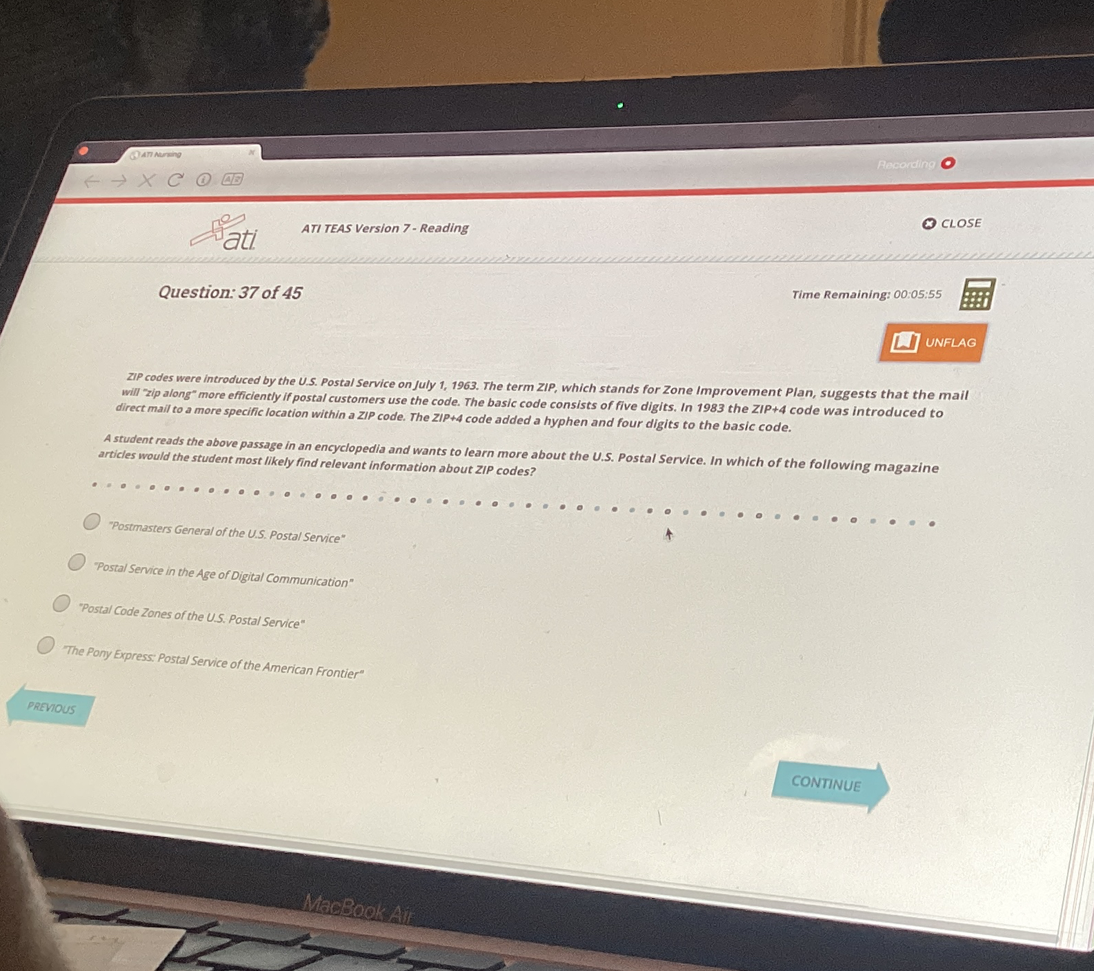 Solved ATI TEAS Version 7 - ﻿ReadingCLOSEQuestion: 37 ﻿of | Chegg.com