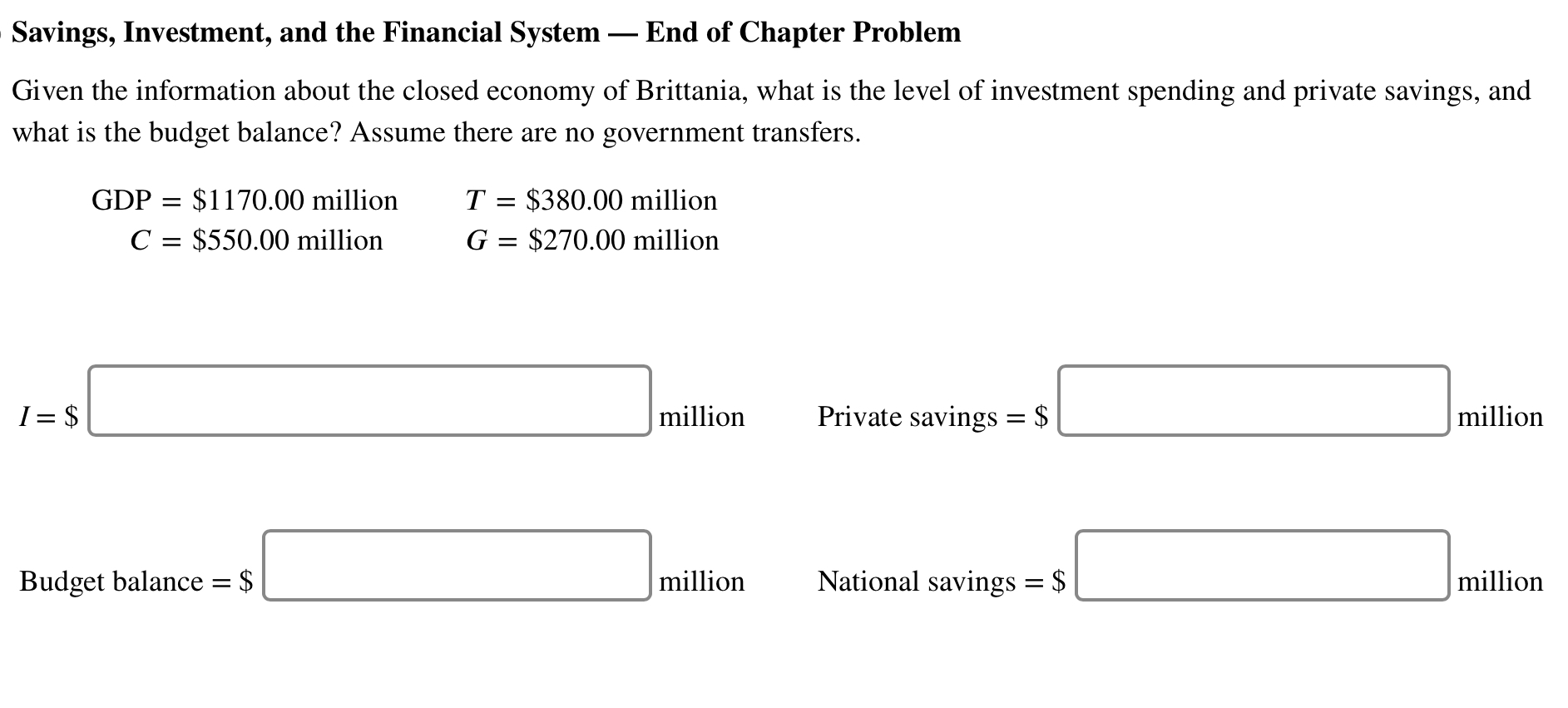 Solved Savings, Investment, and the Financial System - ﻿End | Chegg.com