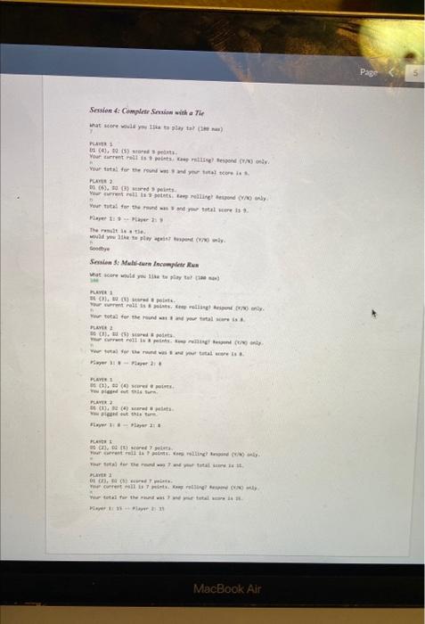 Solved Overview Write a program that will simulate the dice | Chegg.com