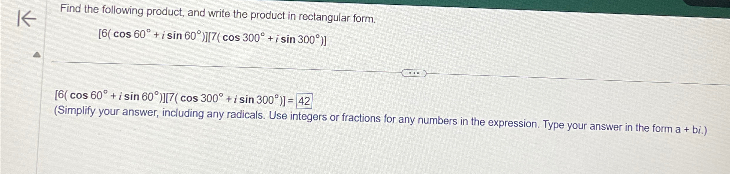 Solved Find the following product, and write the product in | Chegg.com