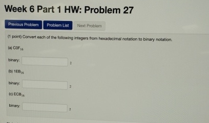 Solved Week 6 ﻿Part 1 ﻿HW: Problem 27(1 ﻿point) ﻿Corvert | Chegg.com