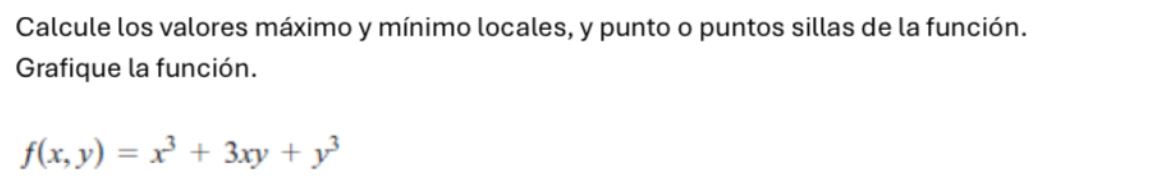 Calcule los valores máximo y mínimo locales, y punto | Chegg.com