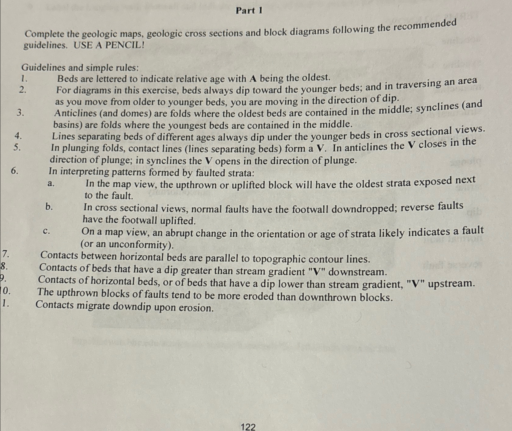 Solved Part 1Complete the geologic maps, geologic cross | Chegg.com