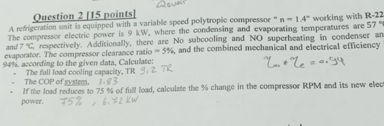 Solved Question 2 [15 ﻿points]A refrigeration unit is | Chegg.com