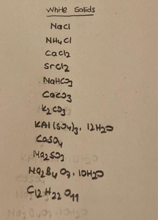 Solved How can we distinguish these white solids?Write a | Chegg.com