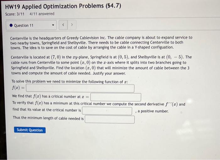 Solved HW19 Applied Optimization Problems (\$4.7) Score: | Chegg.com