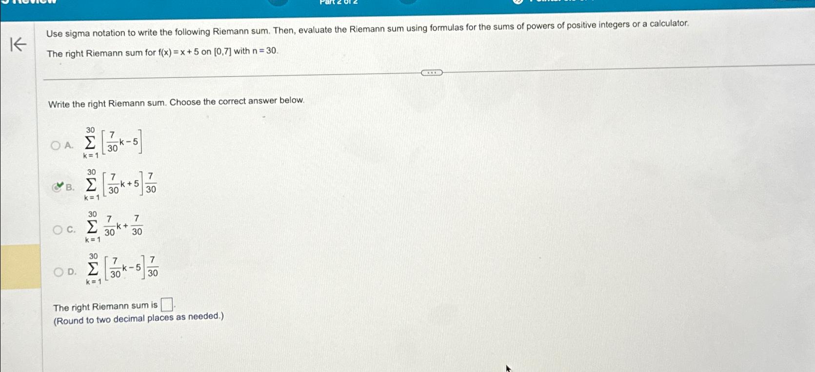 Solved Use sigma notation to write the following Riemann | Chegg.com