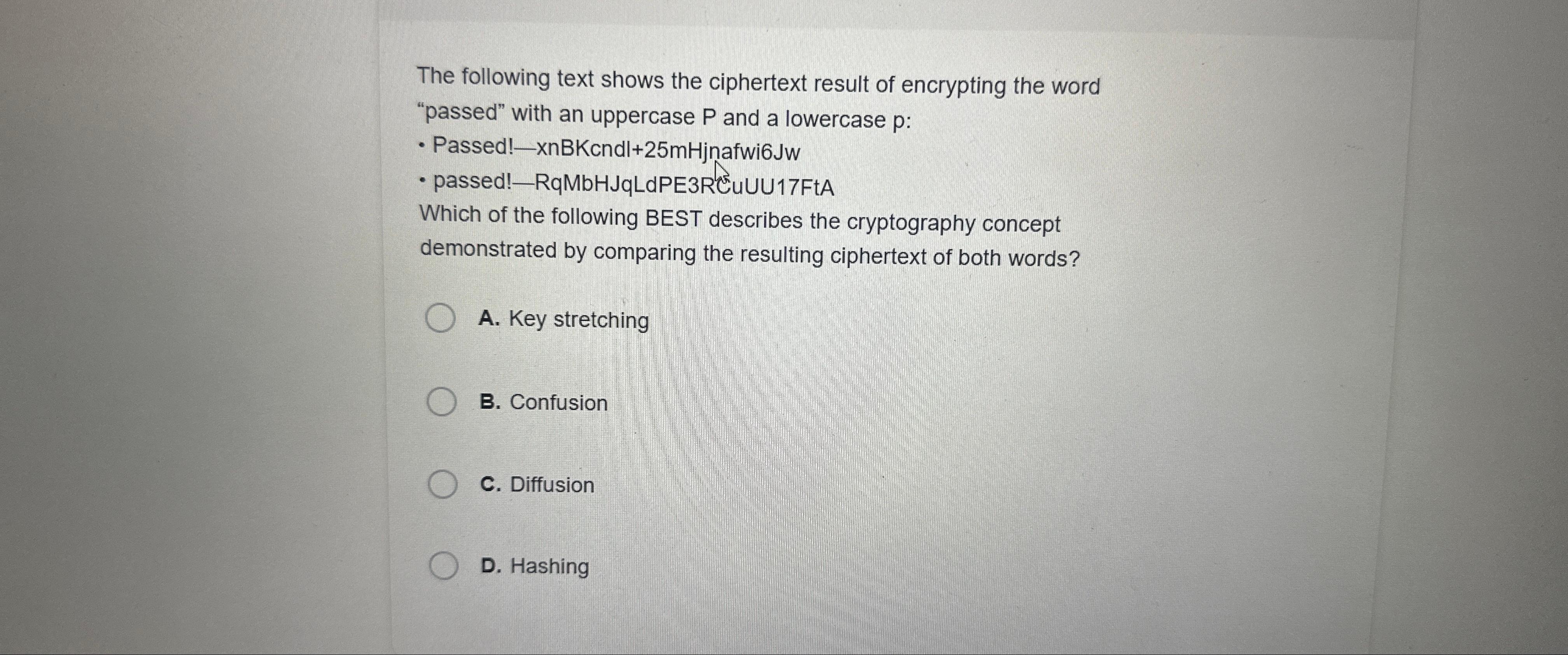 Solved The following text shows the ciphertext result of | Chegg.com
