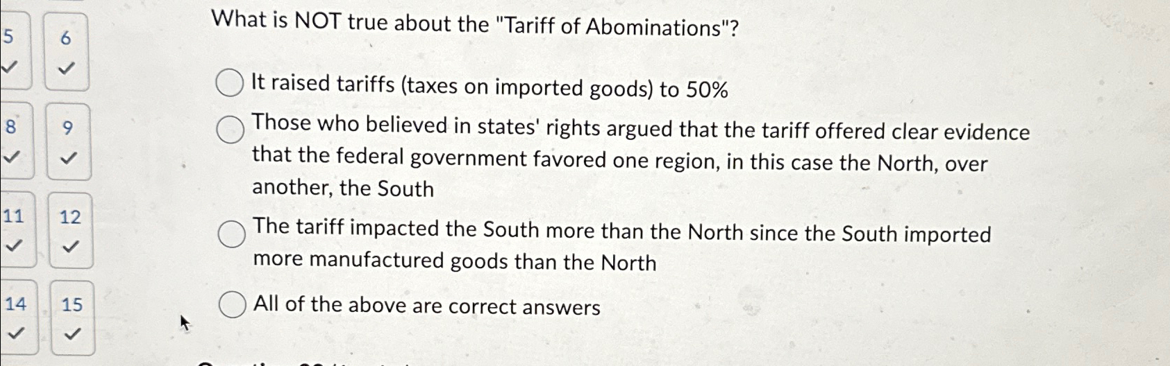 Solved What is NOT true about the "Tariff of | Chegg.com