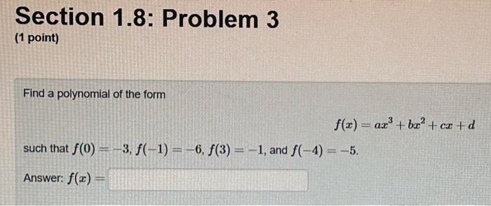 Solved Section 1.8: Problem 1 (1 point) The figure above | Chegg.com