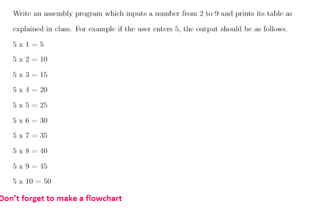 Solved Write an assembly program which inputs a number from | Chegg.com