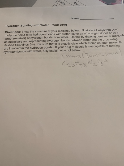 Name My drug is Flomax Name Line-bond/skeletal | Chegg.com