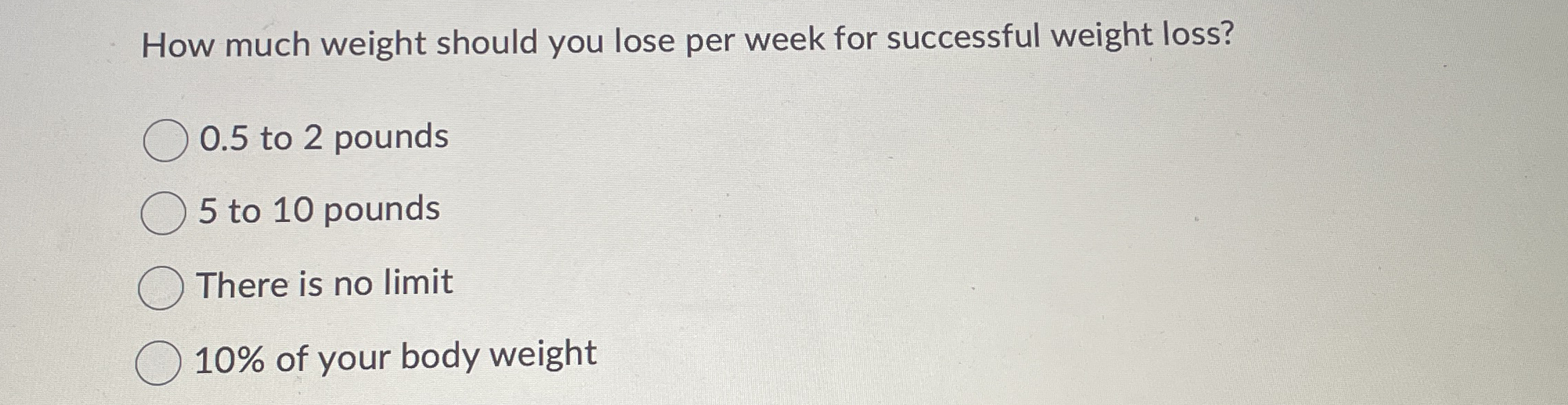 Solved How much weight should you lose per week for | Chegg.com