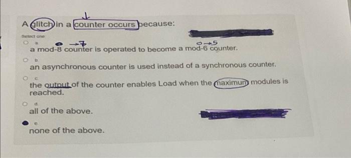 Solved a mod-8 counter is operated to become a mod-6 | Chegg.com