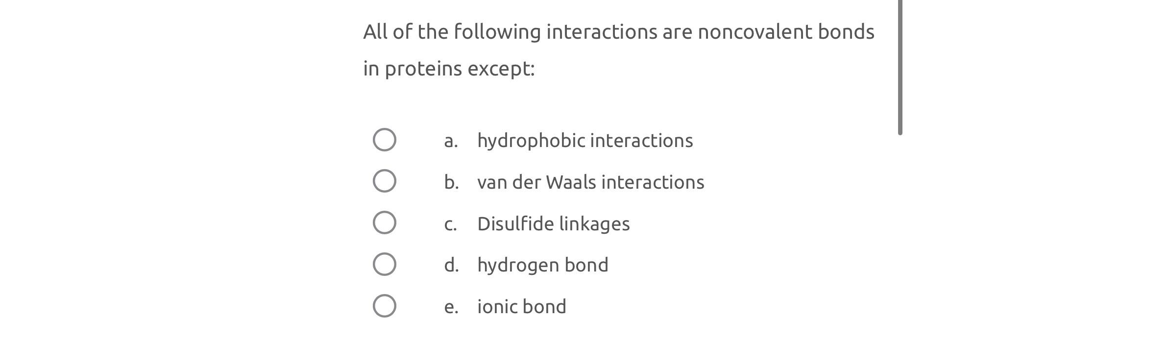 Solved All of the following interactions are noncovalent | Chegg.com