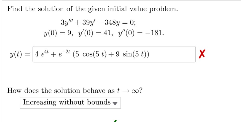 Solved Find the solution of the given initial value | Chegg.com