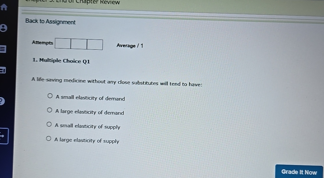 Solved Back to AssignmentAttempts ﻿Average ?1Multiple | Chegg.com
