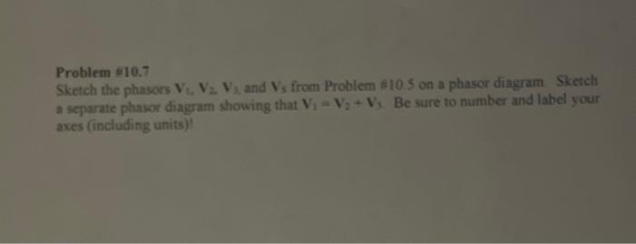 Solved Problem =10.5 Calculate values for the phasors | Chegg.com