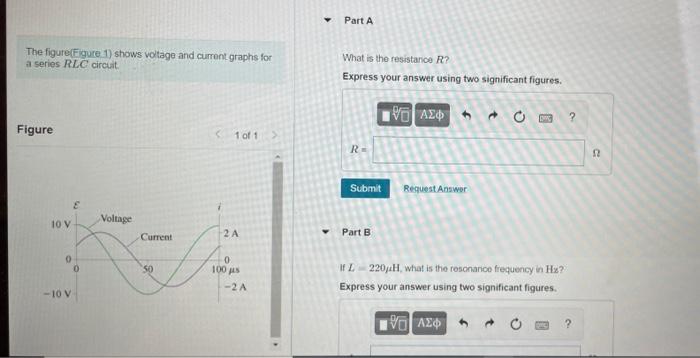 Solved Part A The figure(Figure 1) shows voltage and current | Chegg.com