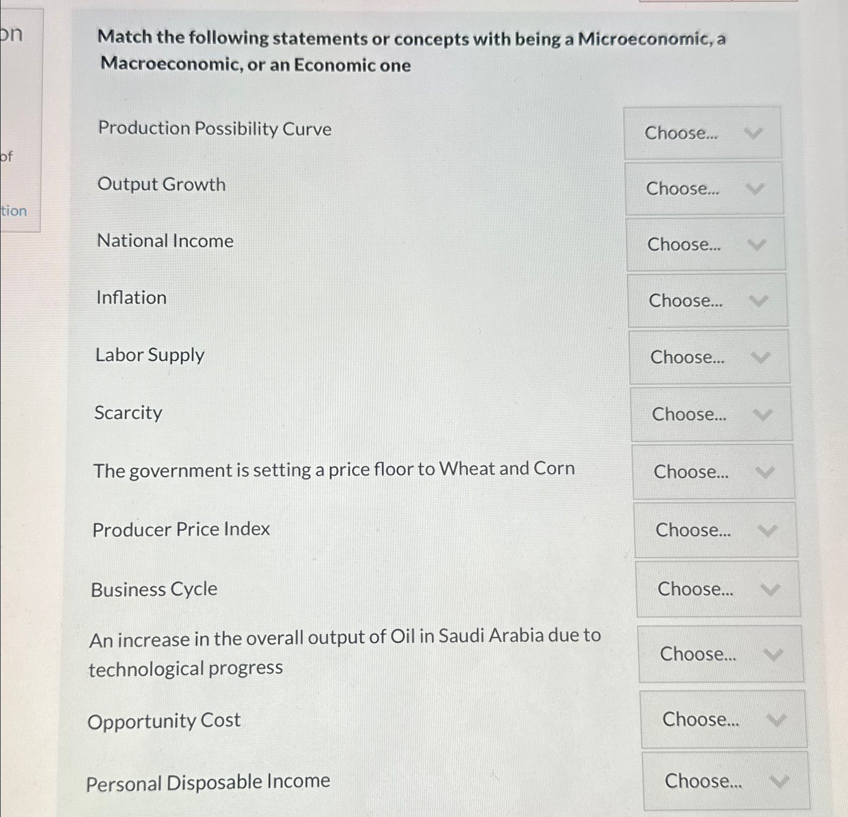 Solved Match the following statements or concepts with being | Chegg.com