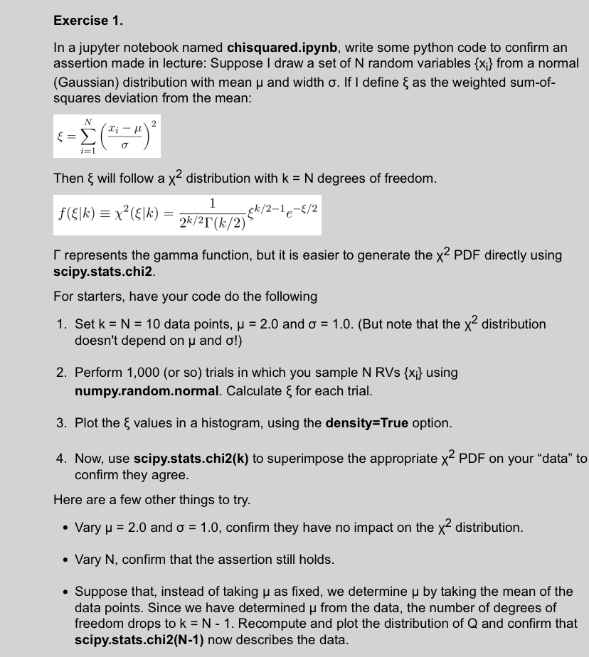 Solved Exercise 1.In a jupyter notebook named | Chegg.com