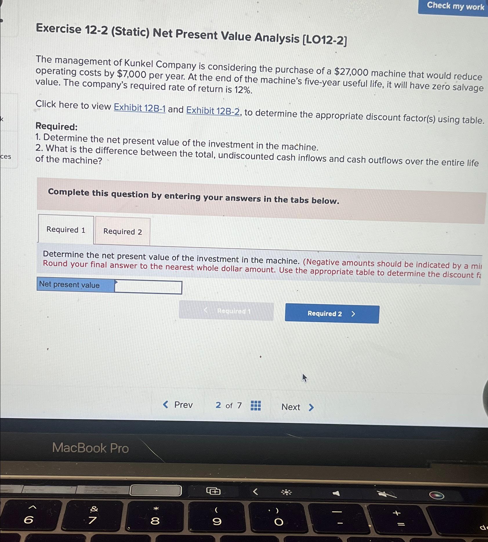 Solved Exercise 12 2 Static ﻿net Present Value Analysis