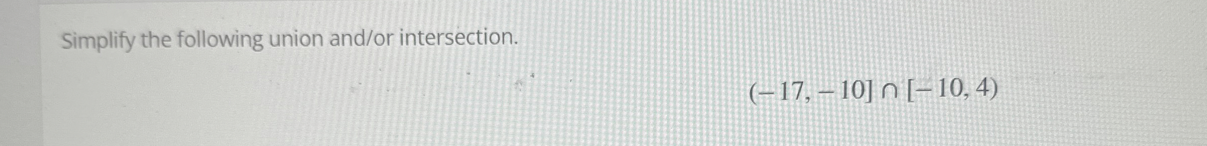 Solved Simplify the following union and/or | Chegg.com