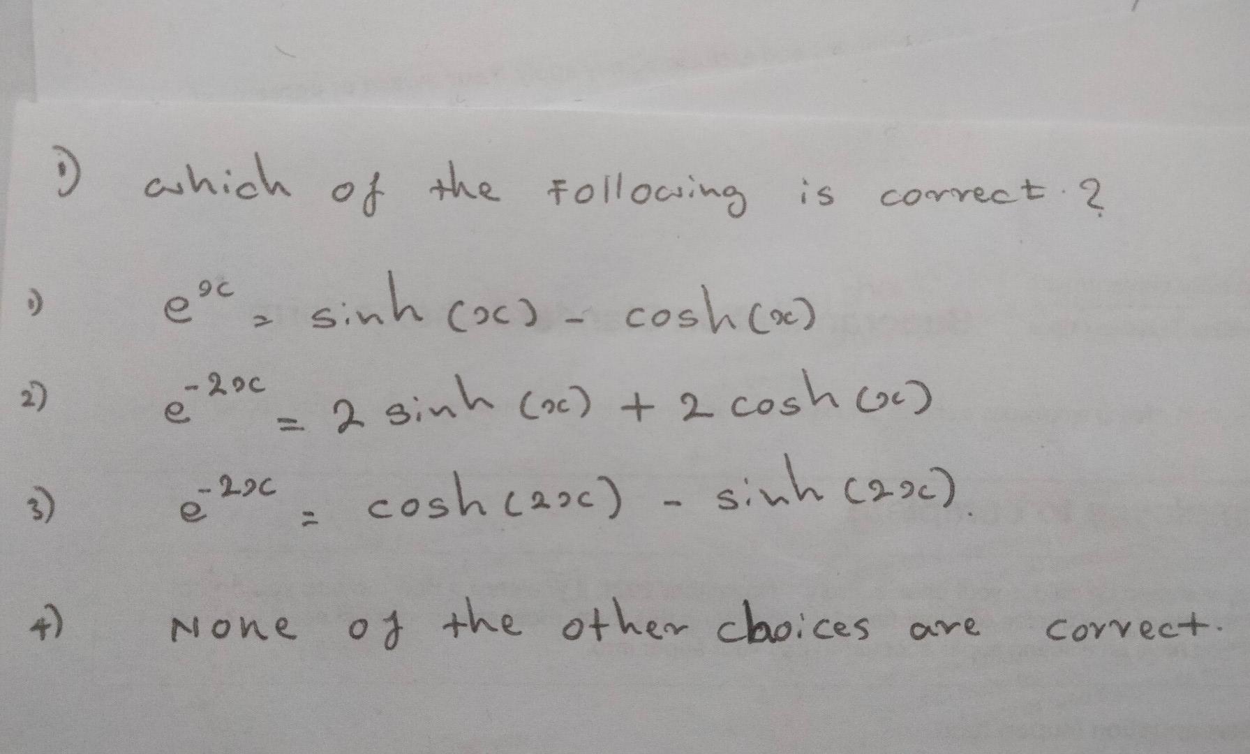 Solved 1) which of the following is correct? | Chegg.com