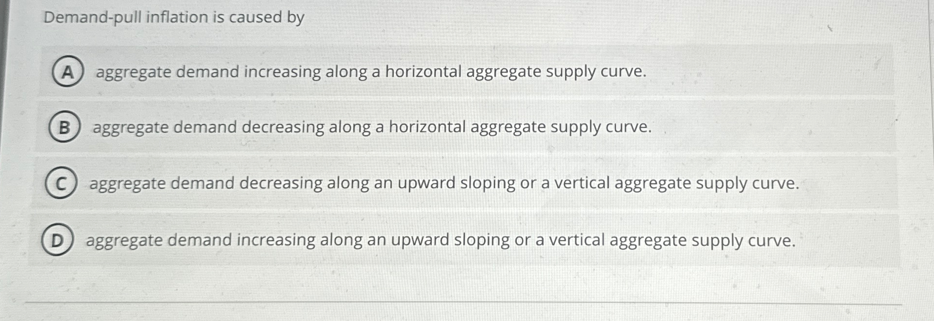 Solved Demand-pull inflation is caused byaggregate demand | Chegg.com