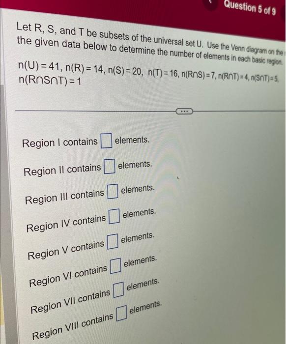 Solved Let R,S, and T be subsets of the universal set U. Use | Chegg.com