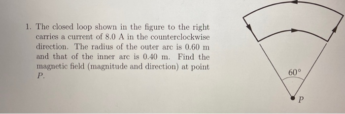 Solved 1. The closed loop shown in the figure to the right | Chegg.com