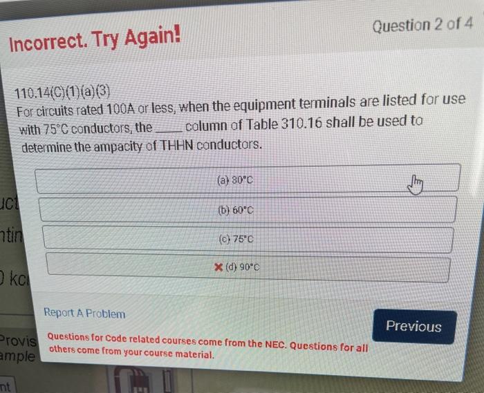Question 2 of 4 Incorrect. Try Again! | Chegg.com
