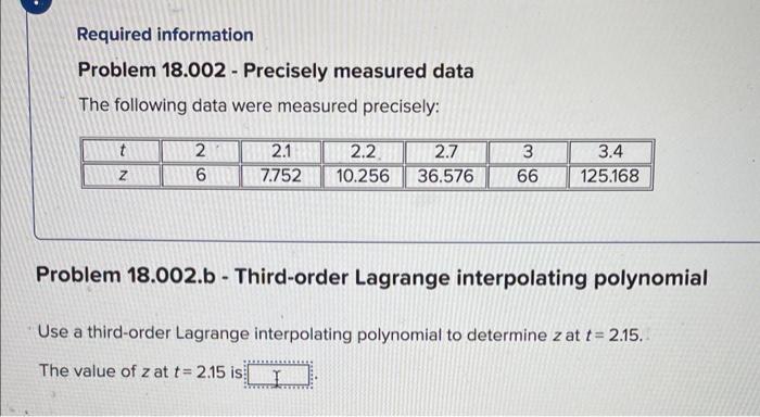 Solved Required information Problem 18.002 - Precisely | Chegg.com