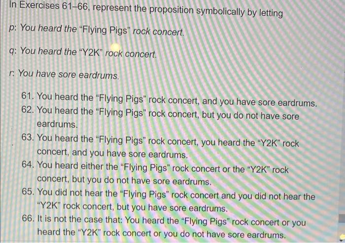 Solved In Exercises 61−66, represent the proposition | Chegg.com