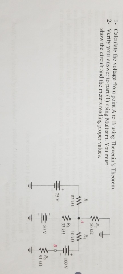Solved 1- Calculate the voltage from point A to B using | Chegg.com