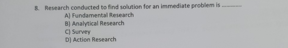 Solved Research conducted to find solution for an immediate | Chegg.com