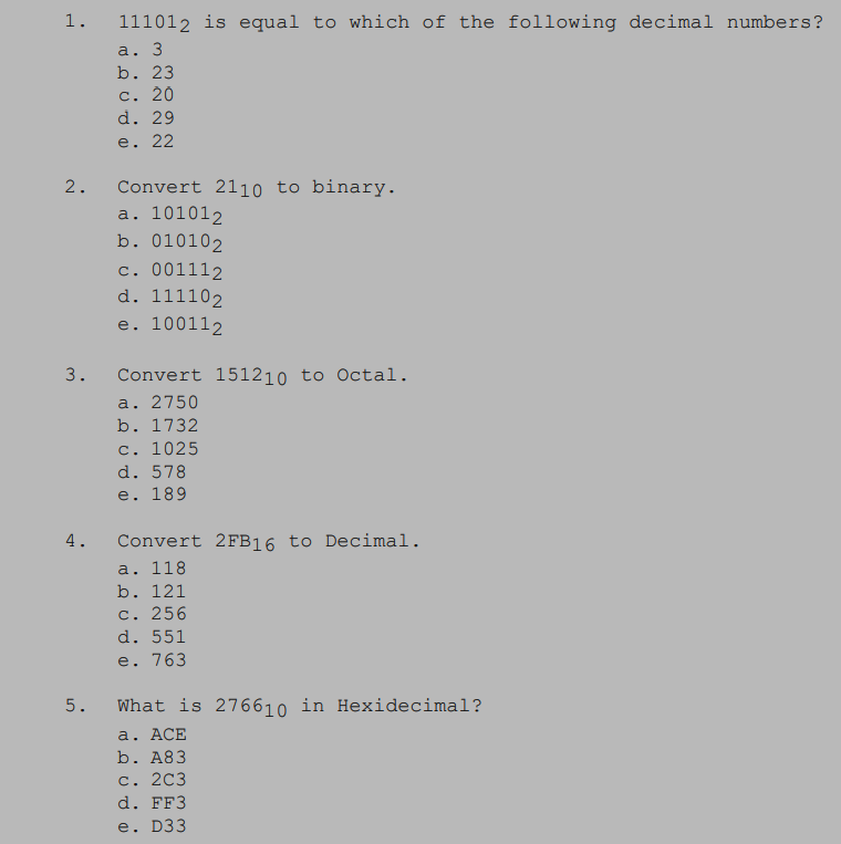 Solved 111012 ﻿is equal to which of the following decimal | Chegg.com