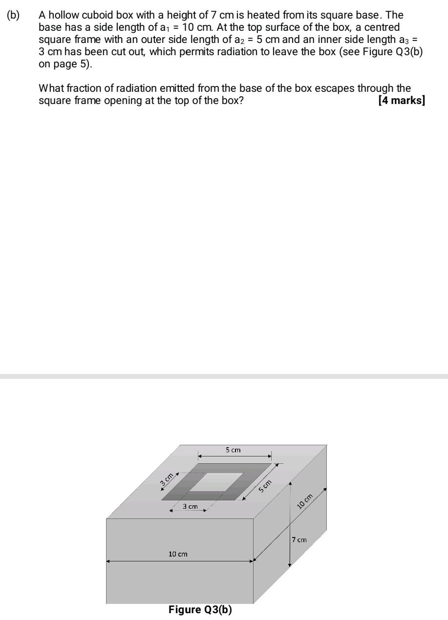 Solved (b) A hollow cuboid box with a height of 7 cm is | Chegg.com