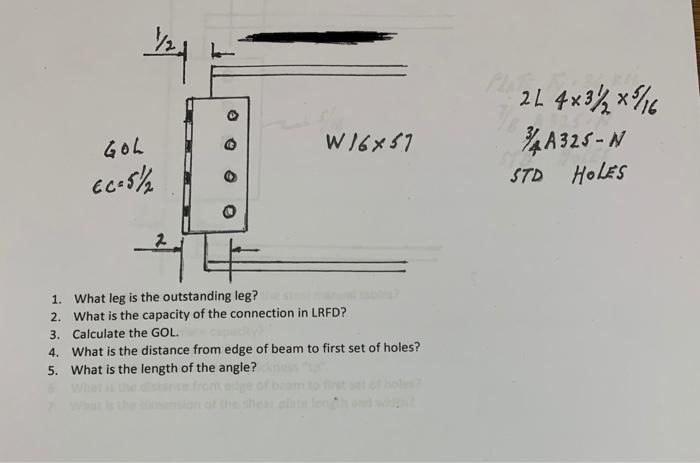 lle W/6x57 24 4x3² x 9/16 2,A325-N HOLES GOL ecast | Chegg.com