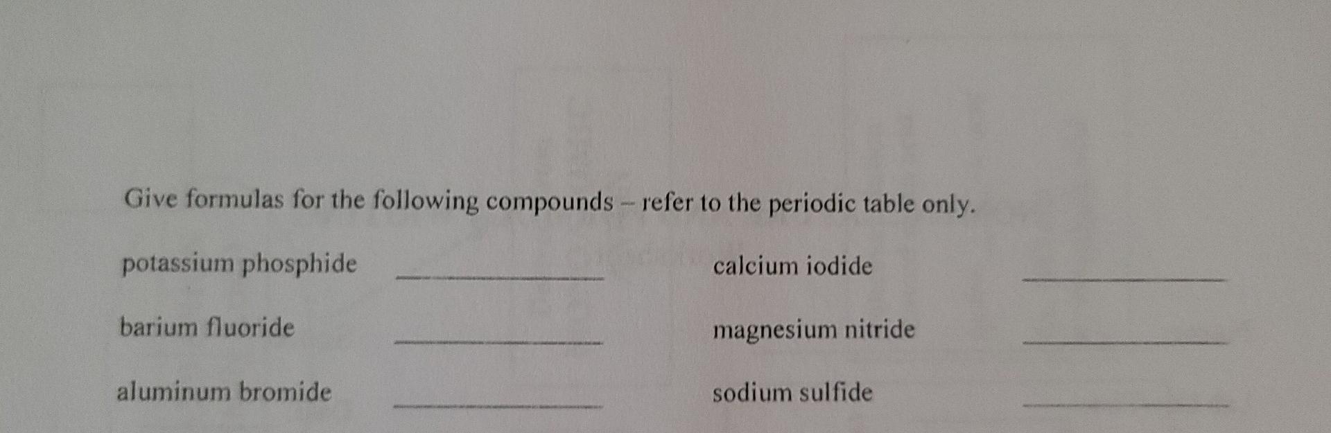 Solved Write formulas for the following cations: barium ion | Chegg.com