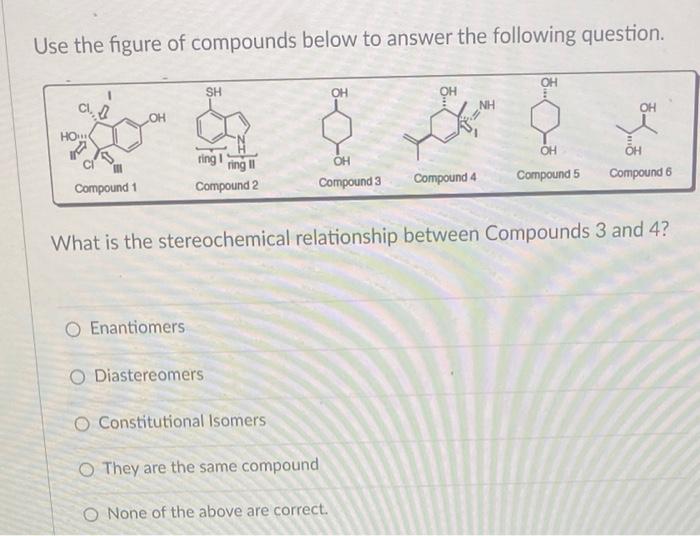 Solved Use the figure of compounds below to answer the | Chegg.com