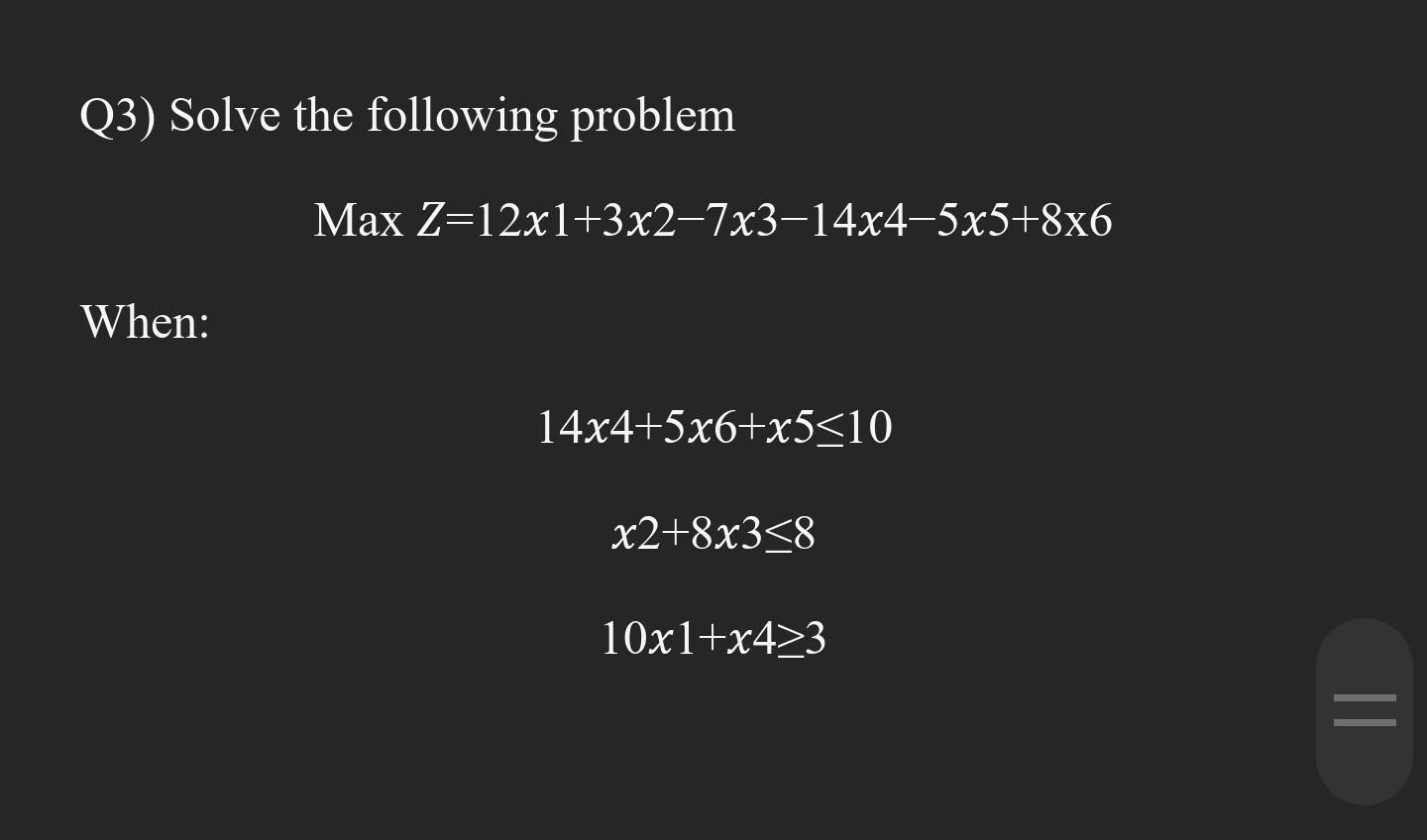 Solved Q3) Solve the following problem | Chegg.com